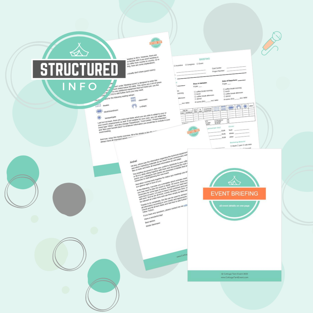 Comprehensive EVENT PLANNING WORKBOOK TEMPLATE LIBRARY – Cottage Tent Event